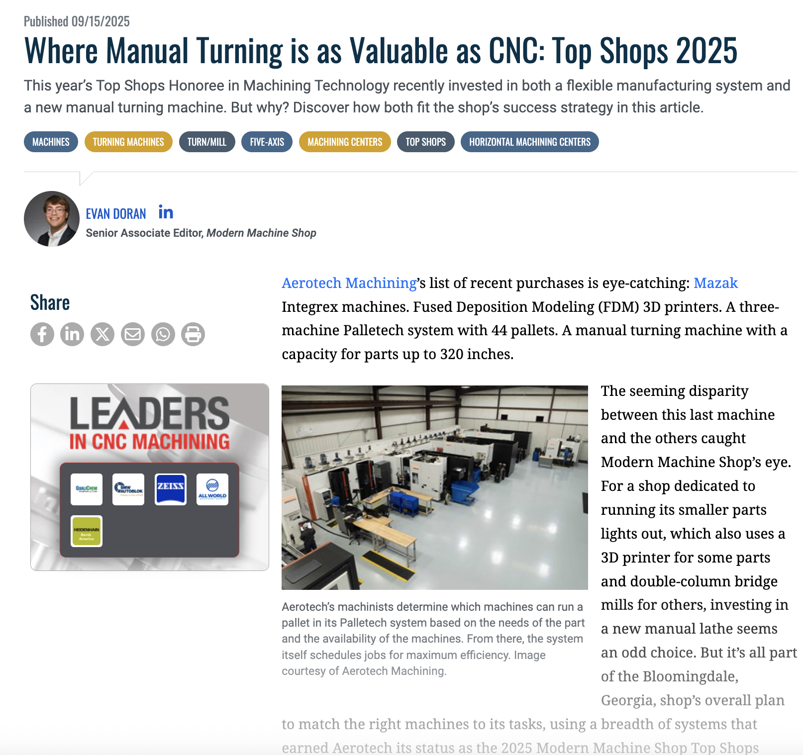 Aerotech Machining featured in Modern Machine Shop as a Top Shop ...